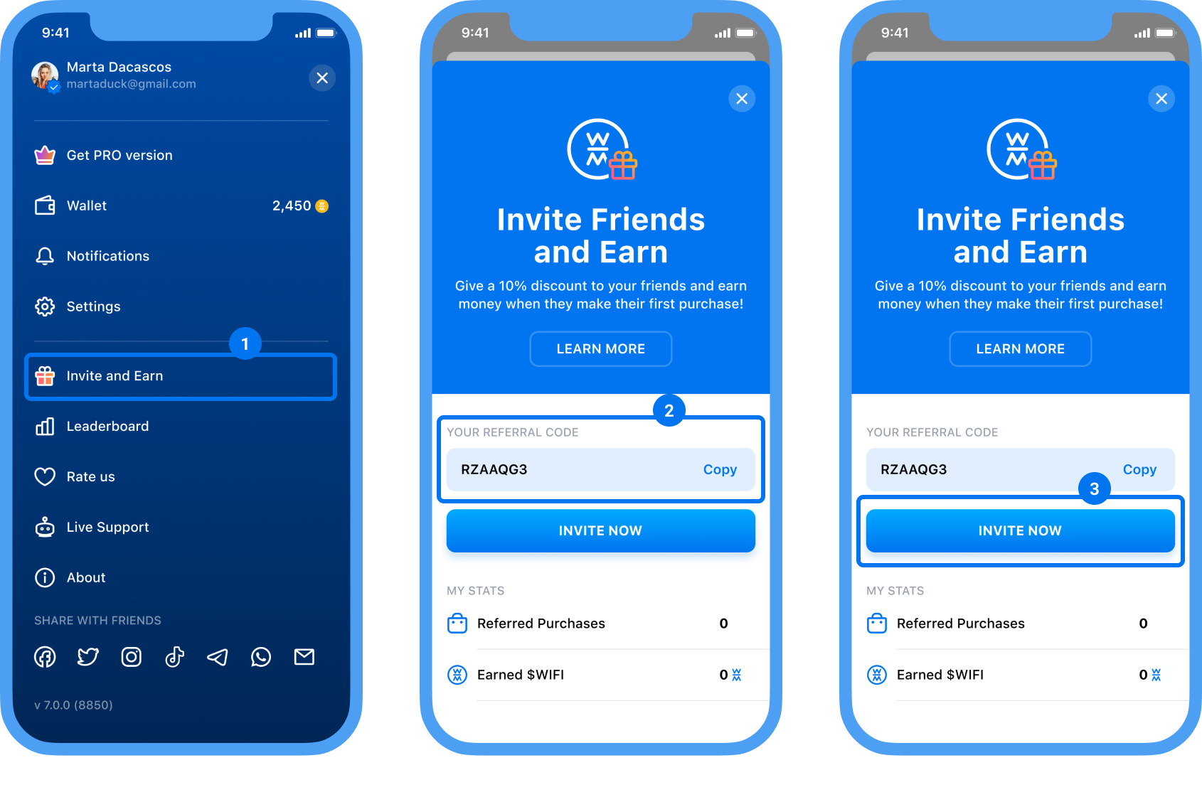 Refer And Earn - WiFi Space